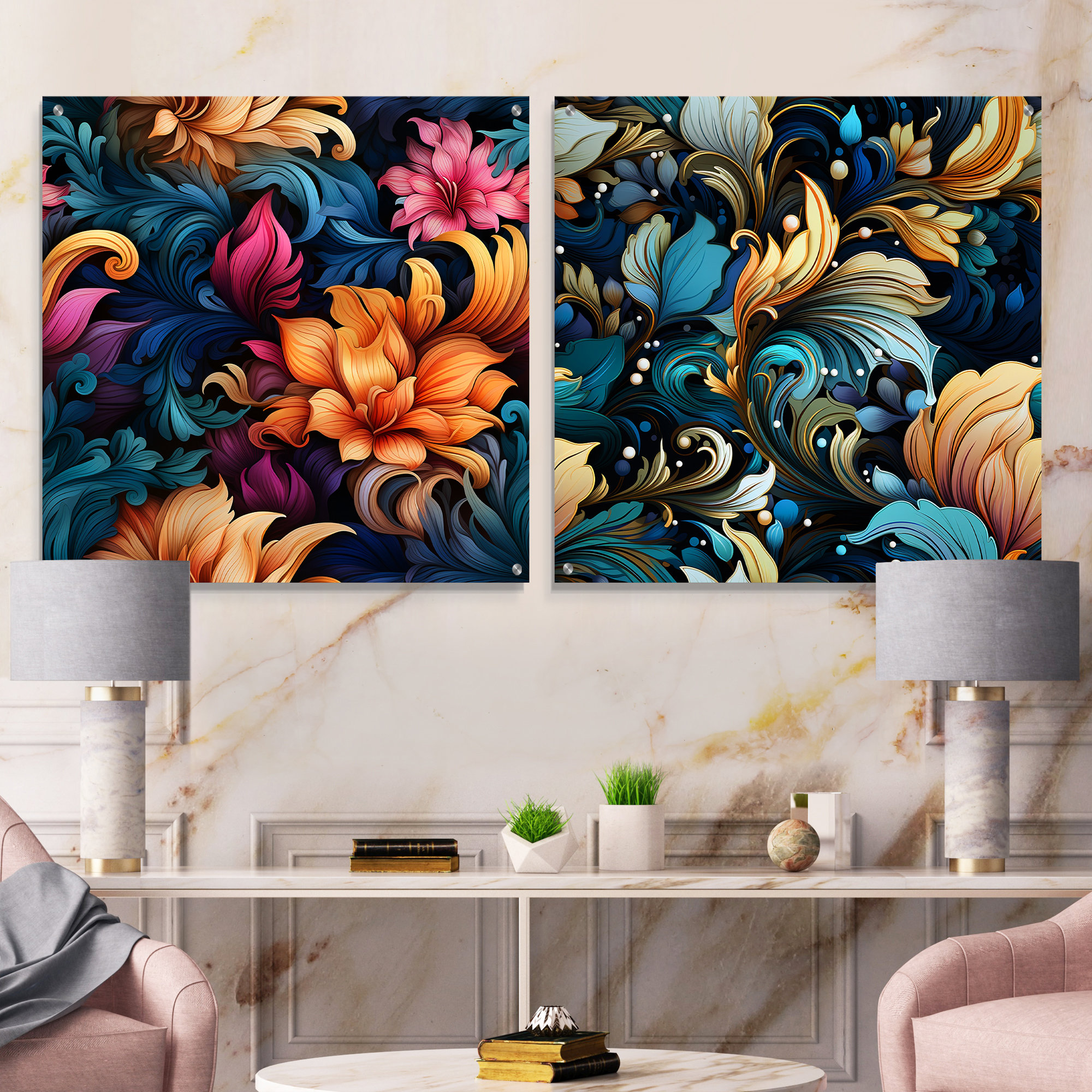 Design Art Mystic Reverie Paisley Pattern - Abstract Acrylic Wall Art ...