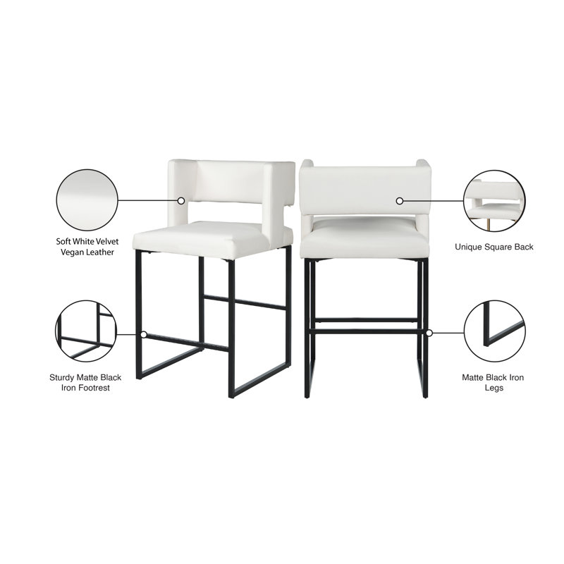 Mercer41 Inga Upholstered 26'' Counter Stool with Metal Frame & Reviews ...