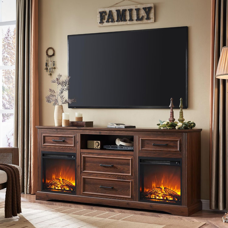 Red Barrel Studio® Tenleigh Fireplace TV Stand for TVs up to 80" with ...