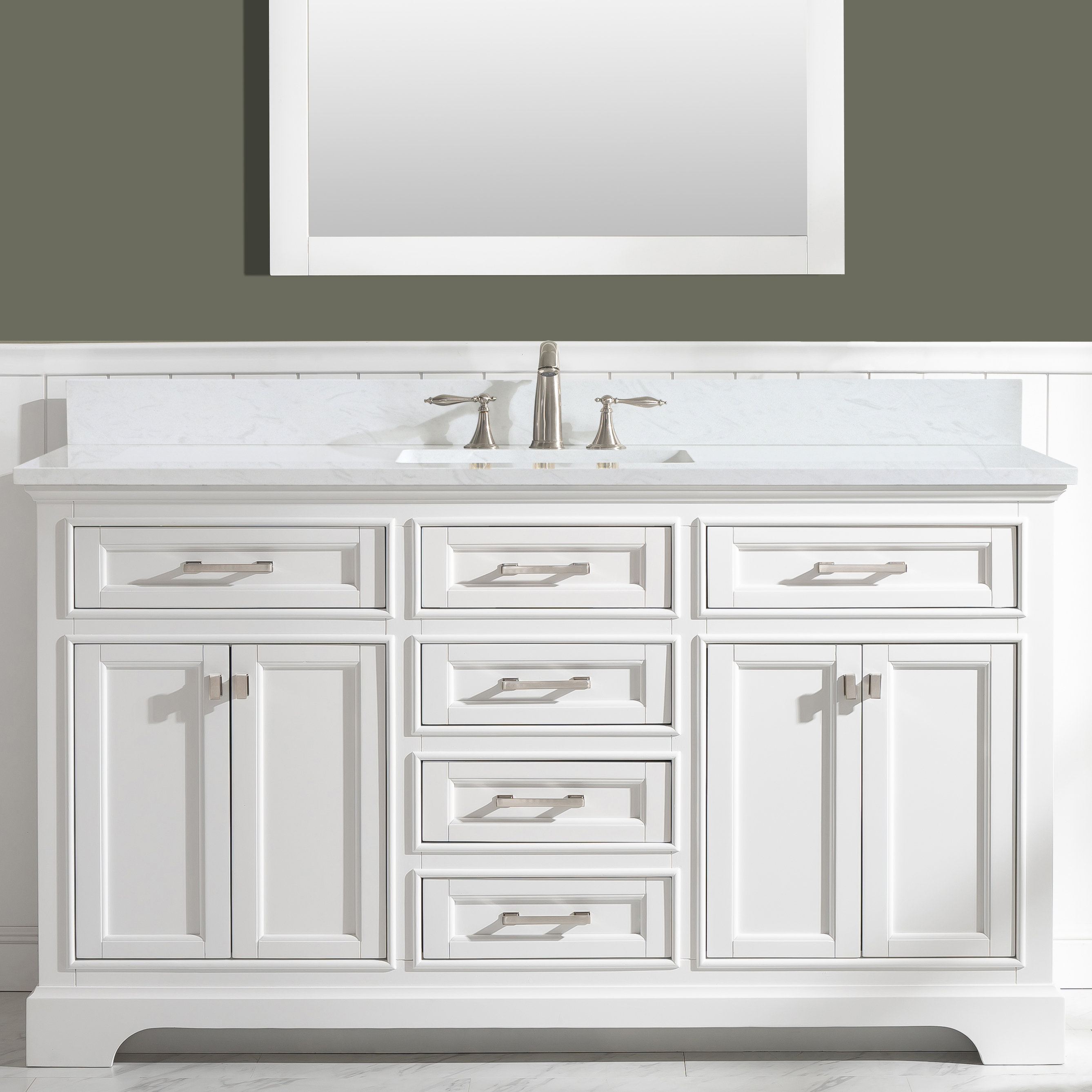Beachcrest Home Arruda 60" Single Bathroom Vanity Set & Reviews ...
