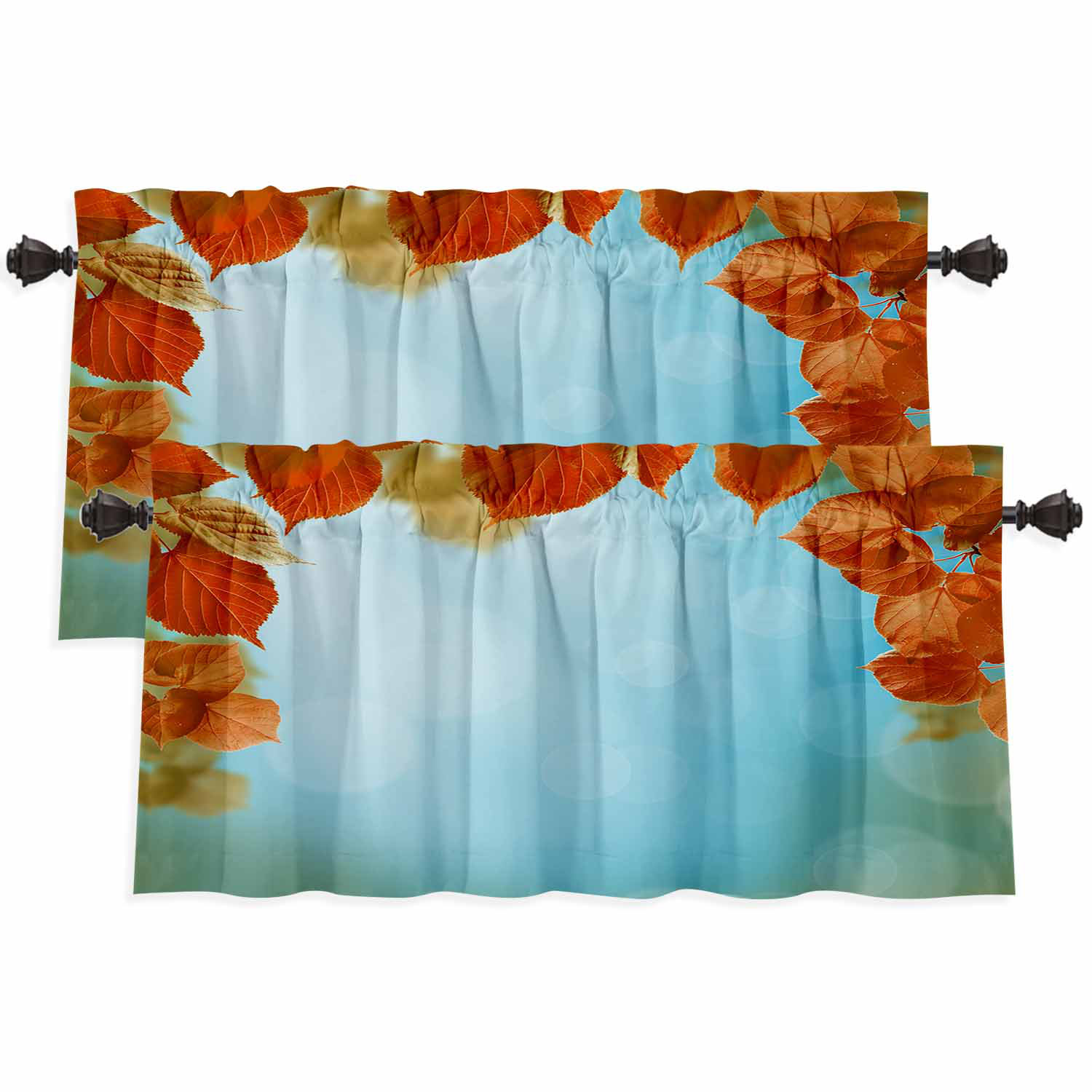 Ophelia & Co. Orange 52"W Autumn with Leaves Thanksgiving Window ...