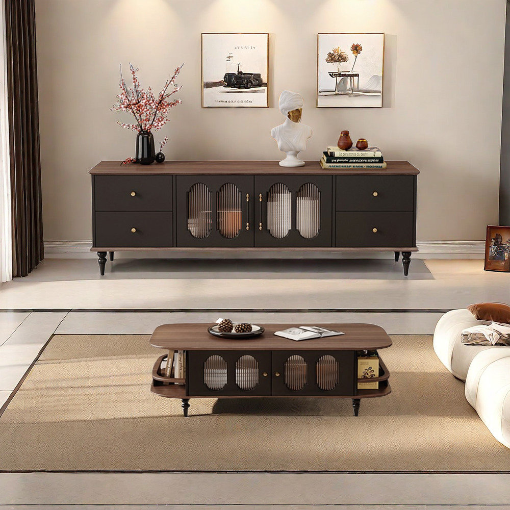 moonlight design Vintage Style TV And Coffee Table Combination 2 ...