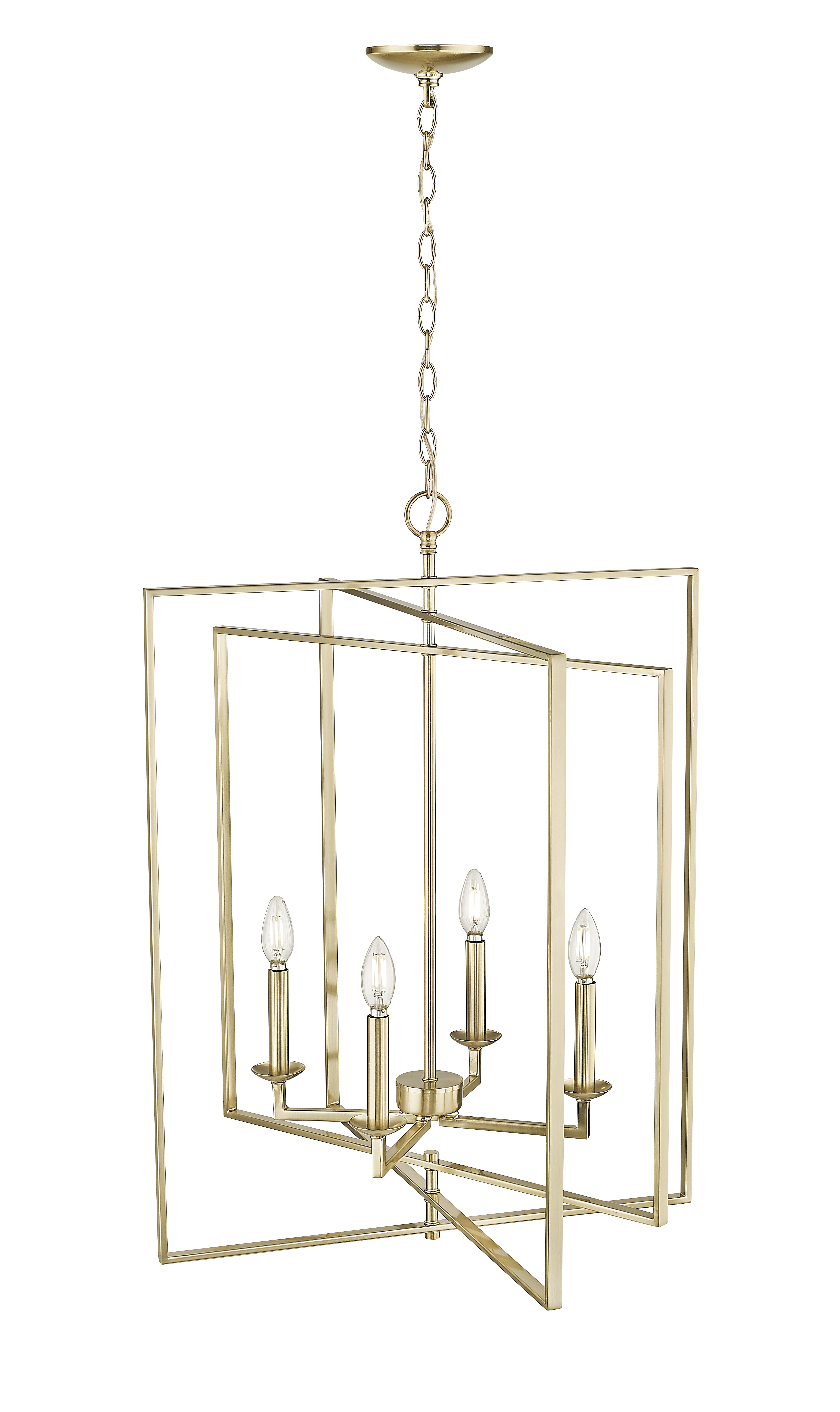 Mercer41 Shain 4 - Light Modern Gold Geometric Pendant | Wayfair