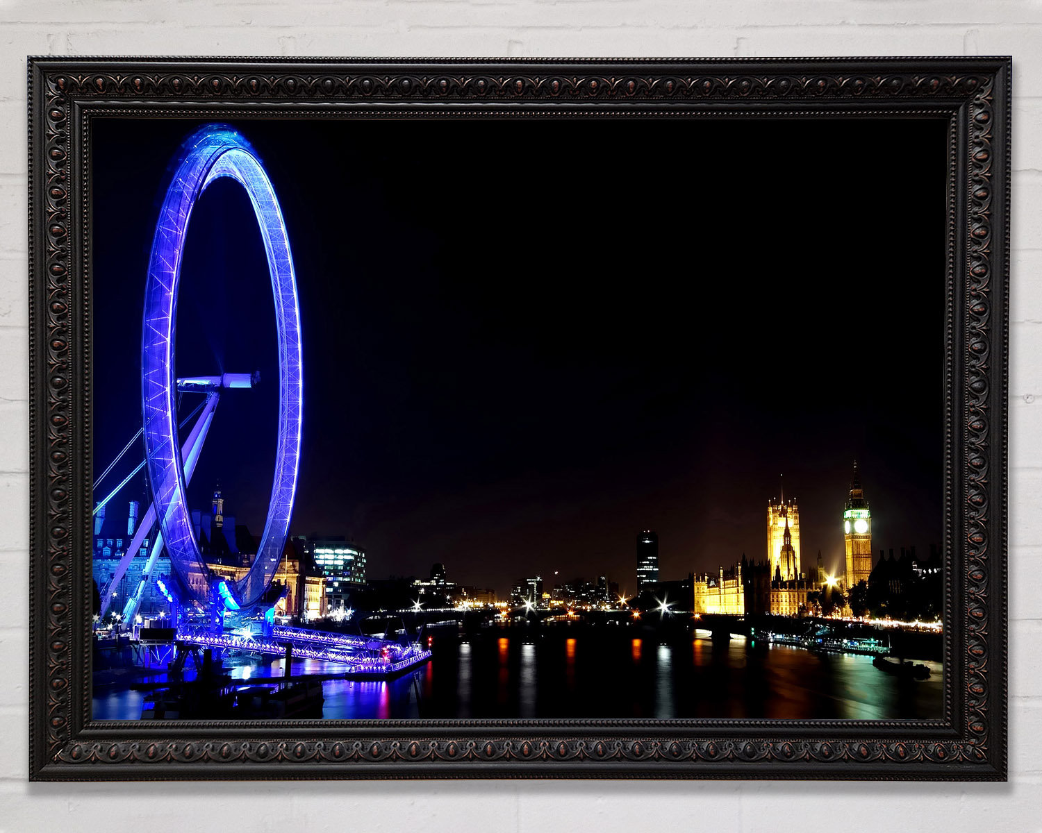 Brayden Studio London Eye Blue Uk Framed Print - Picture Frame ...