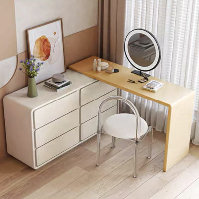 Orren Ellis Kovie Modern Home Office Expandable Dresser Desk Combo With ...