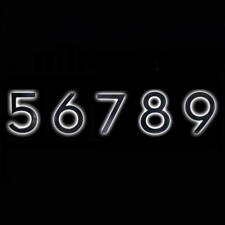 Montague Metal Products 8" LED Backlit House Numbers Kit (4 Sizes, 15 ...