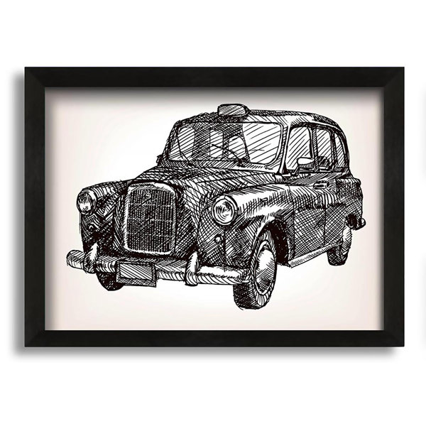 Williston Forge Iconic Black Cab Framed Print - Single Picture Frame ...