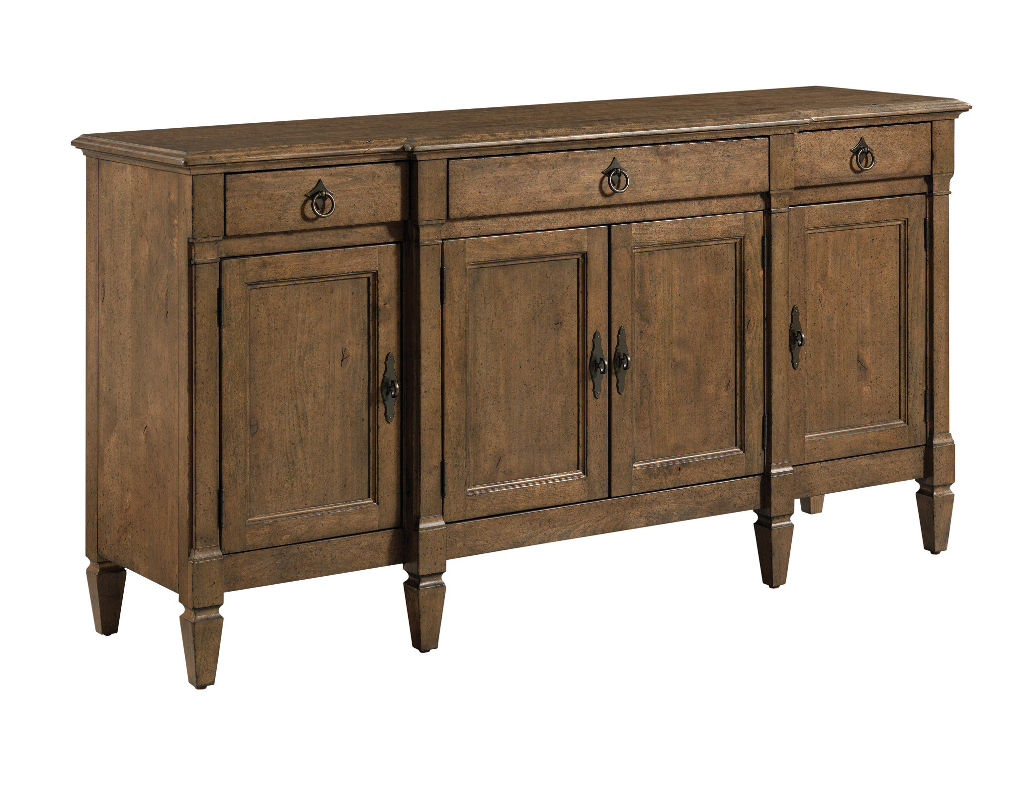 Canora Grey Stephenia 66" Wide 3 Drawer Alder Solid Wood Buffet Table ...