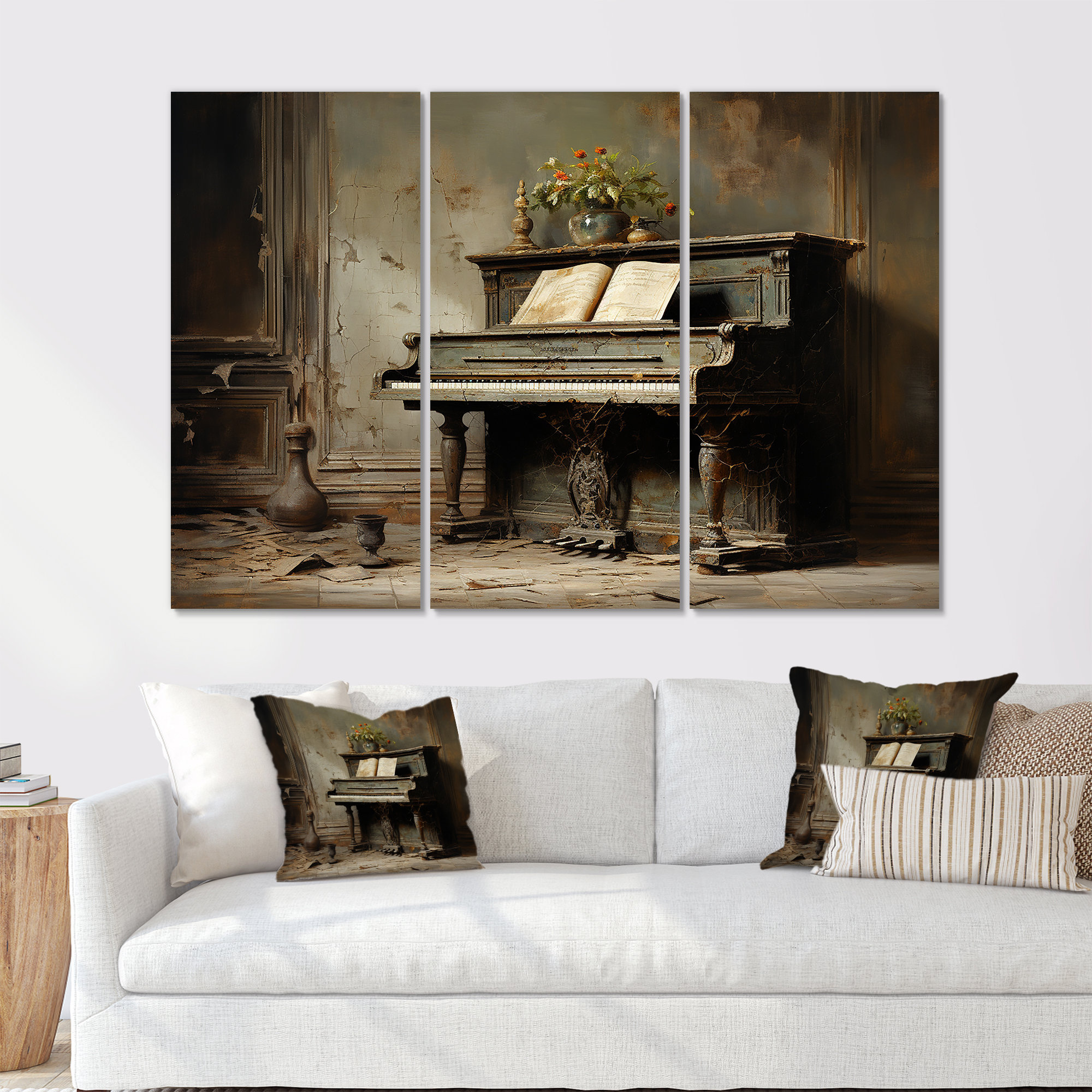 17 Stories Vintage Piano Pianos Past II - Piano Canvas Wall Art Set ...