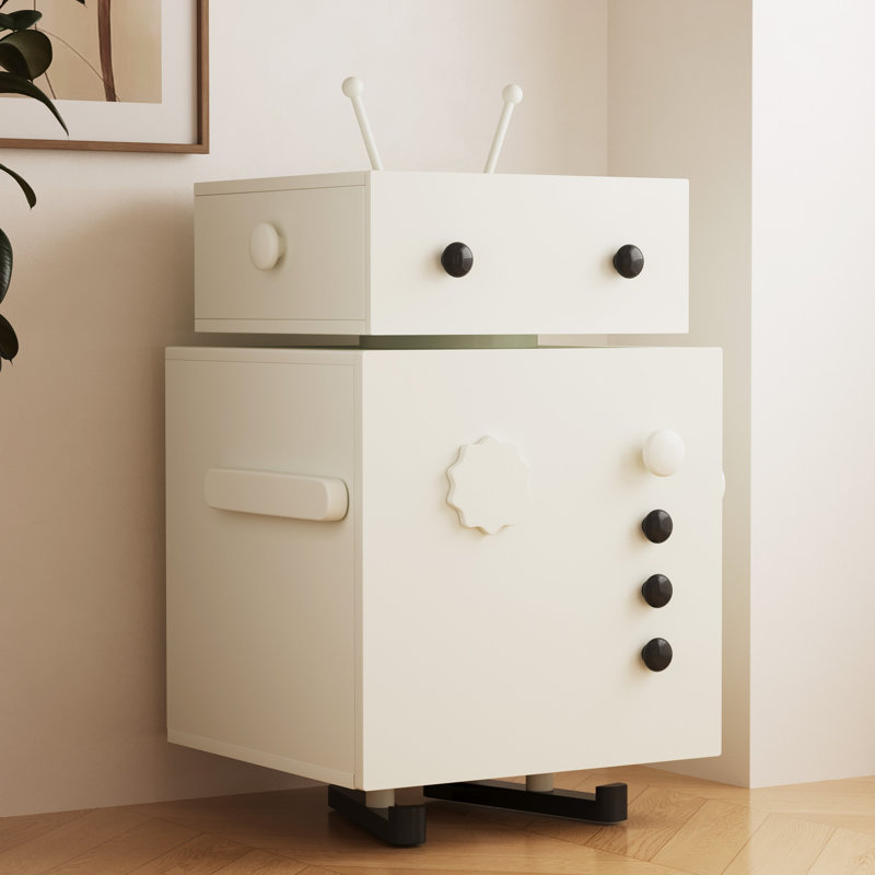 Latitude Run® Creative Bedside Table, Side Tables, 360° Rotating ...