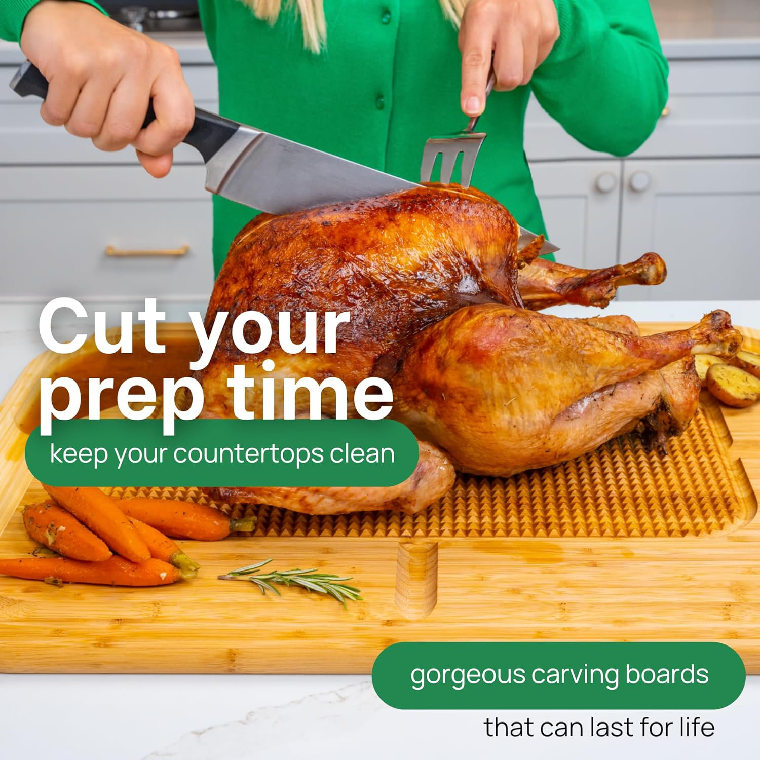 X－MAX FURNITURE 24 Inch 2XL Meat Carving Board With Lifetime ...