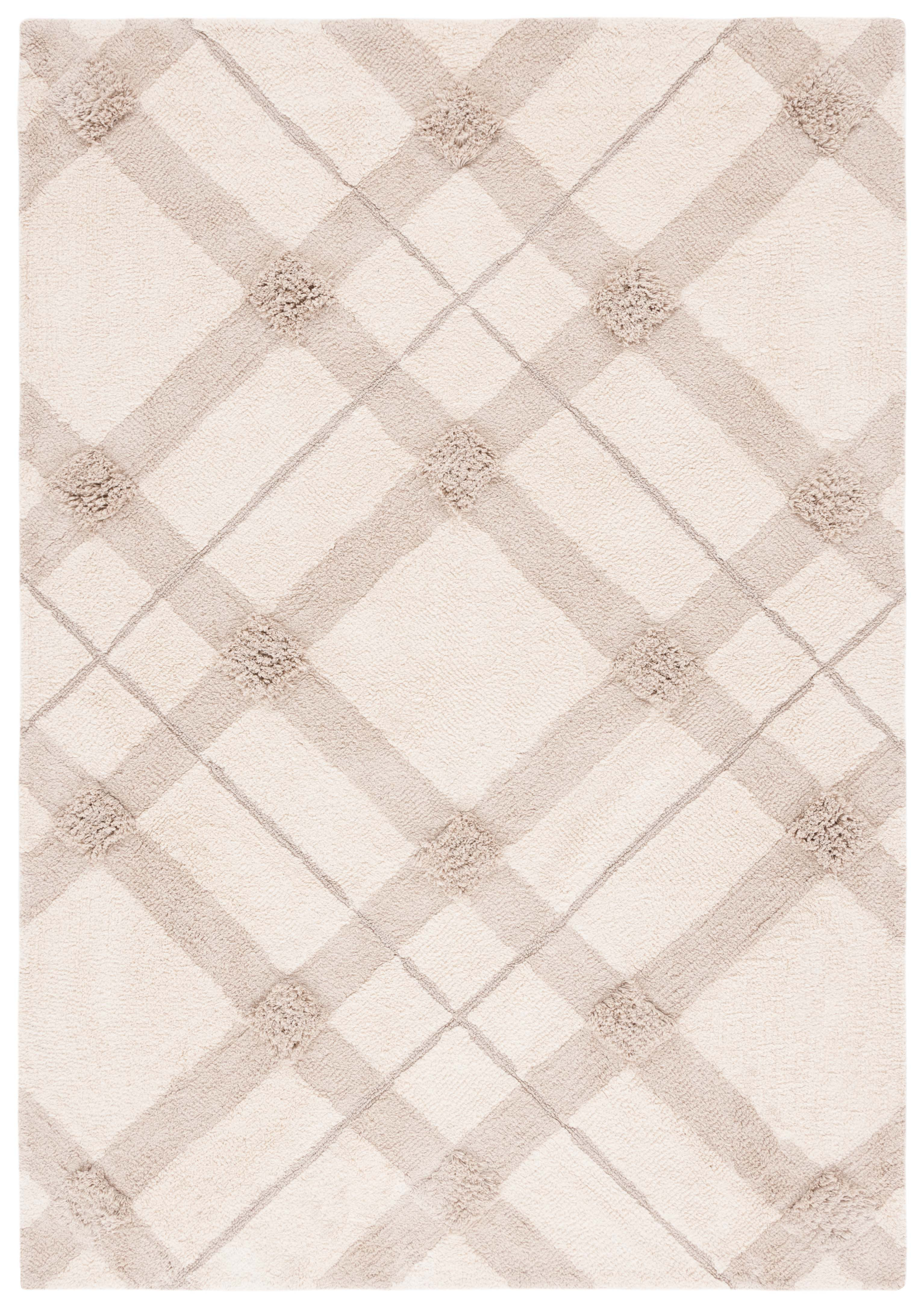 Birch Lane™ Auguste Plaid Hand Woven Flatweave Cotton Area Rug in Beige ...