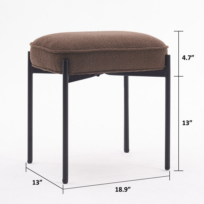 Ebern Designs Romere Vanity Stool Fabric Upholstered Accent Stool ...