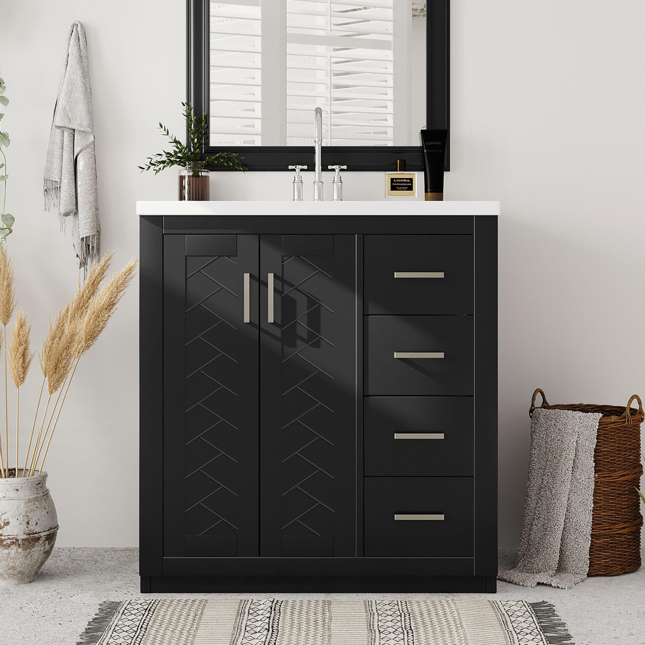 Mercer41 Ensemble de meuble-lavabo simple 30 po avec plateau en résine Argia - Wayfair Canada