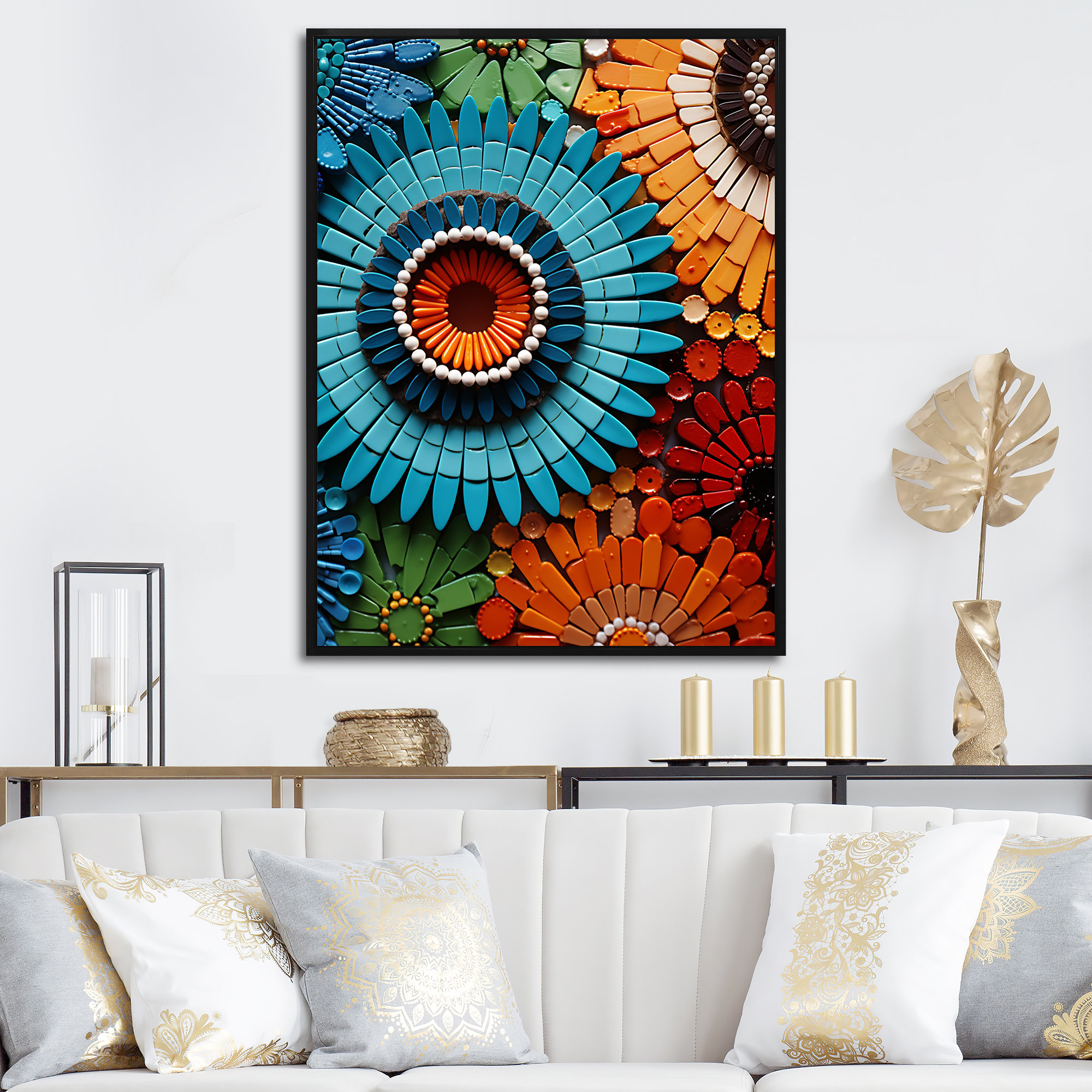 Dakota Fields Jeweled Grotto Geode Tiles - Stone Geode Wall Art ...