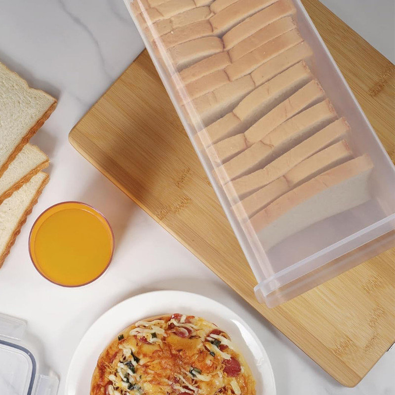 Prep & Savour 2 Pack Bread Box,Plastic,Bread Storage for Kitchen Counter,Bread Keeper with ...