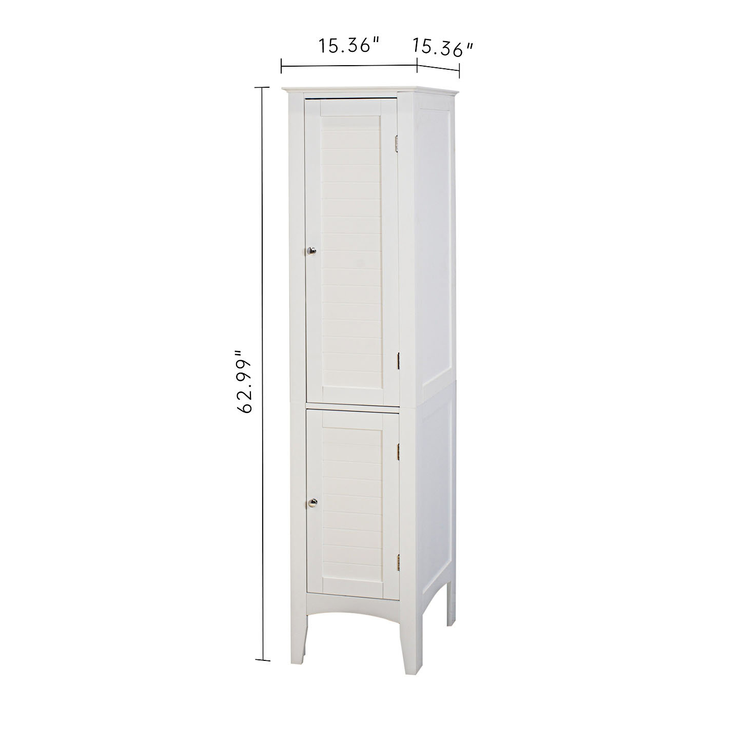Winston Porter Tall Narrow Tower Freestanding Cabinet With 2 Shutter ...