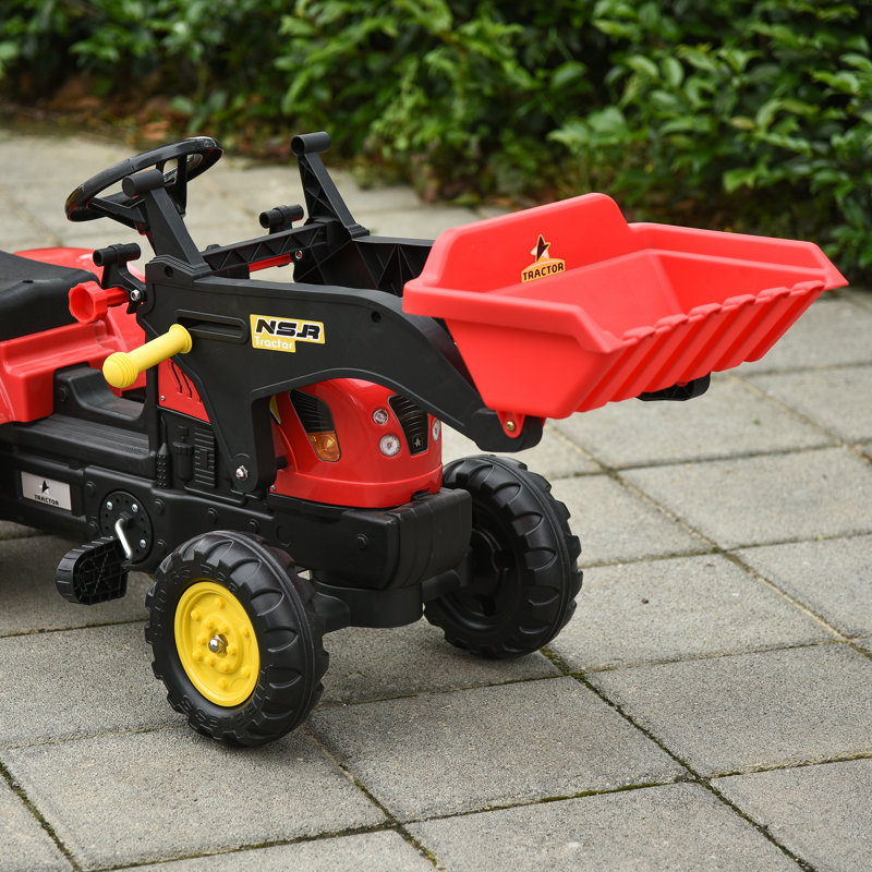 Aosom Ride-On Excavator Construction Equipment Toy with Front Dirt ...