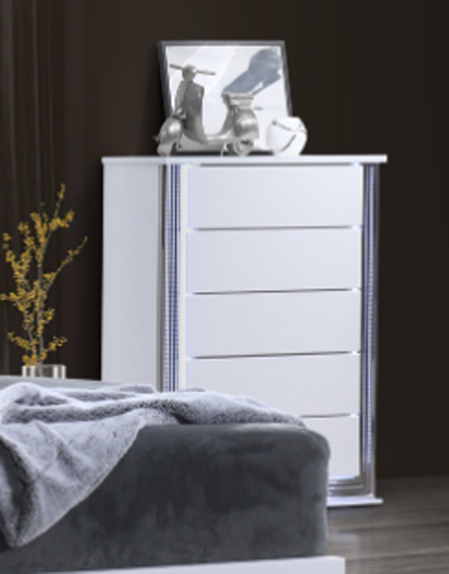 Brayden Studio MOON SMOOTH WHITE CHEST WITH LED - Wayfair Canada