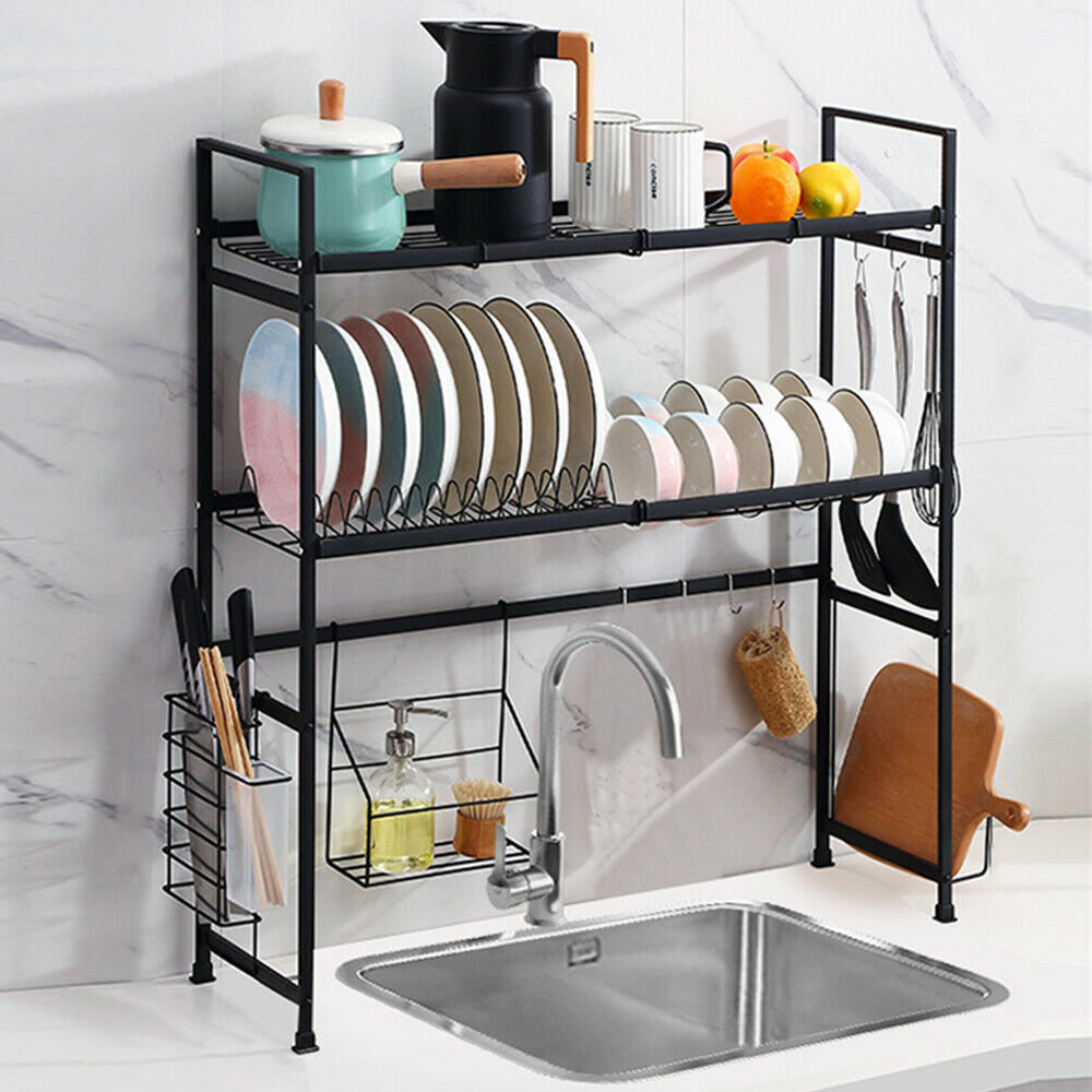 JOYDING Stainless Steel Double-Layer Drain Rack Kitchen Storage Rack ...