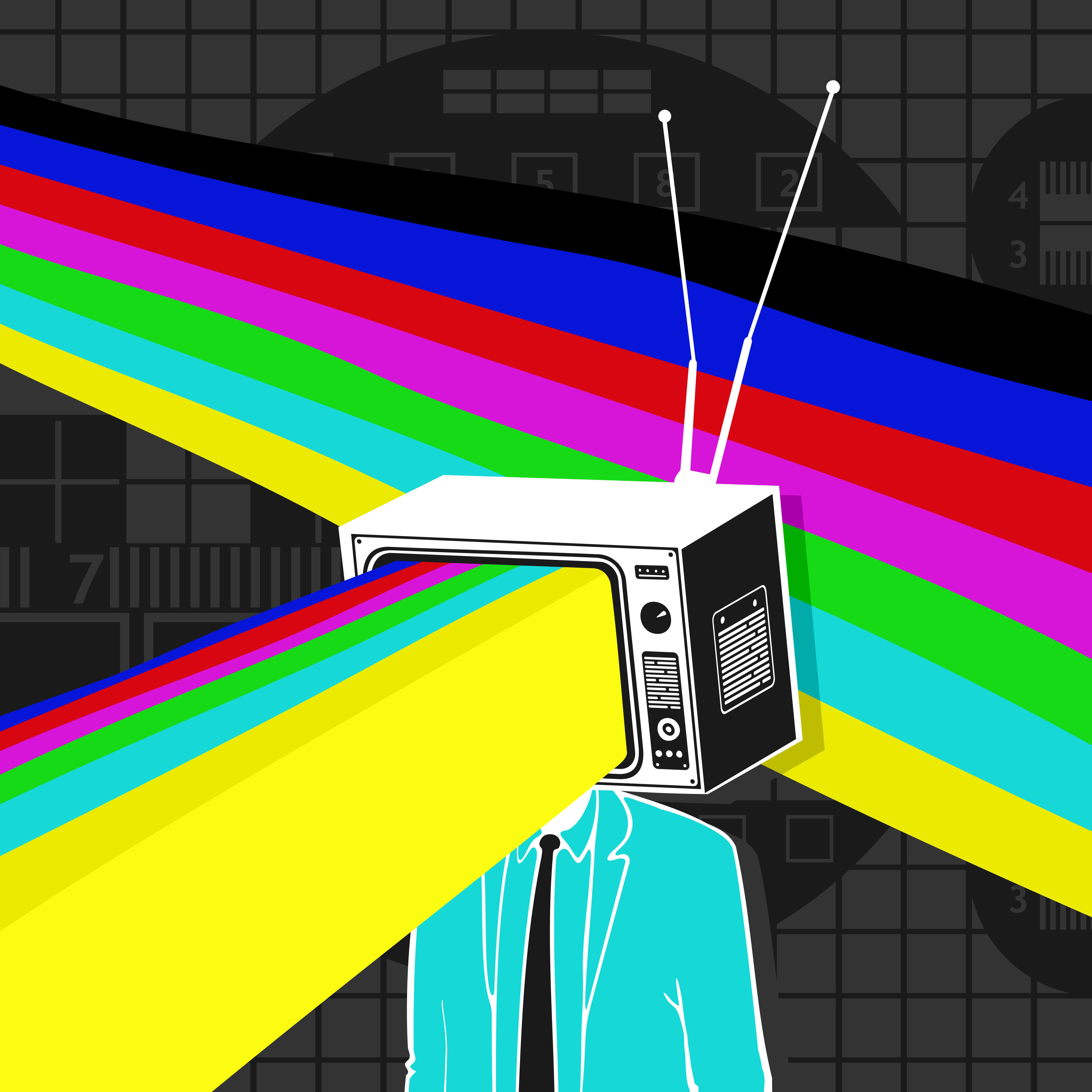 Wildon Home® Suhayb Vector Illustration Television Man On Canvas by ...
