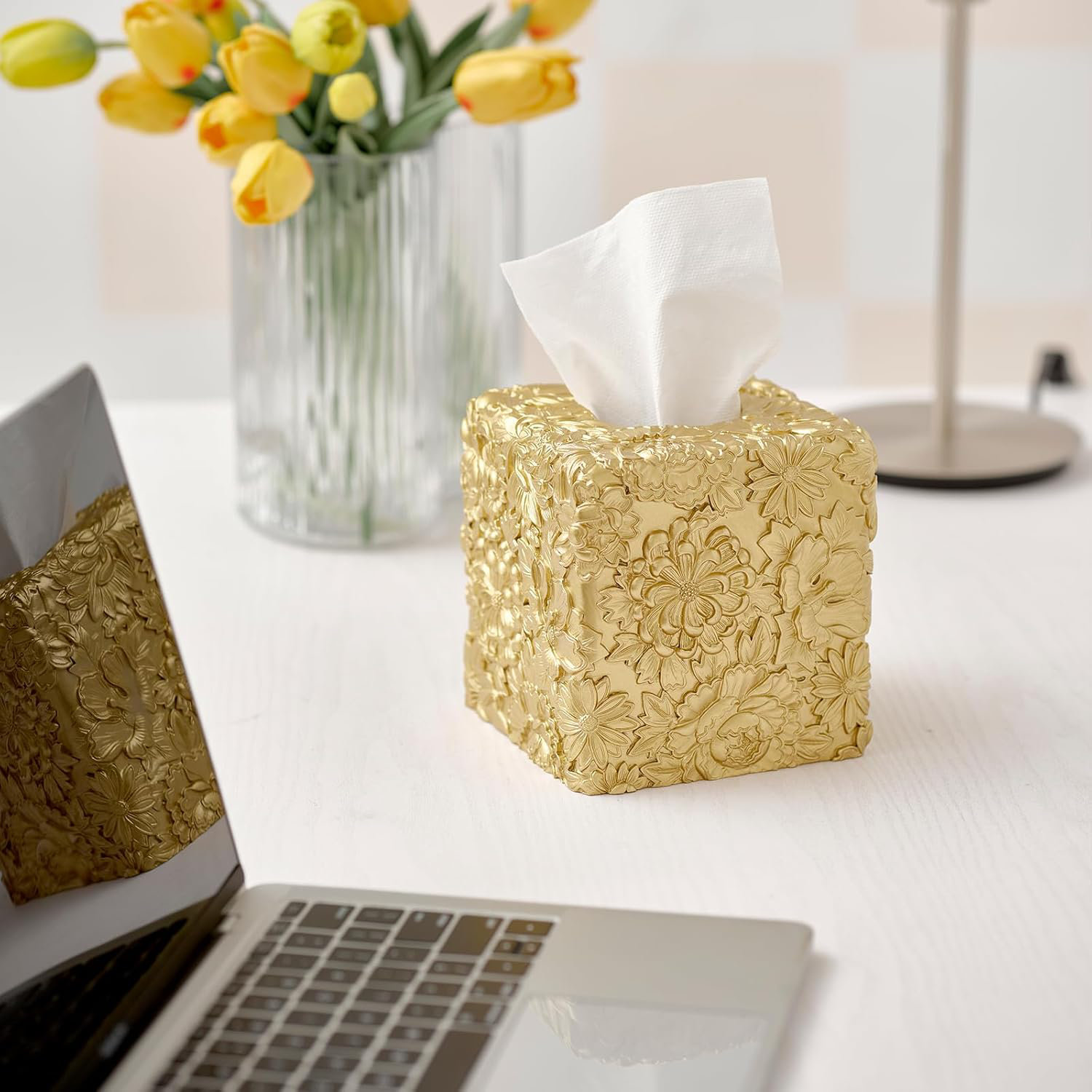 House of Hampton Square Tissue Box Cover,Tissue Box Holder for Bathroom ...