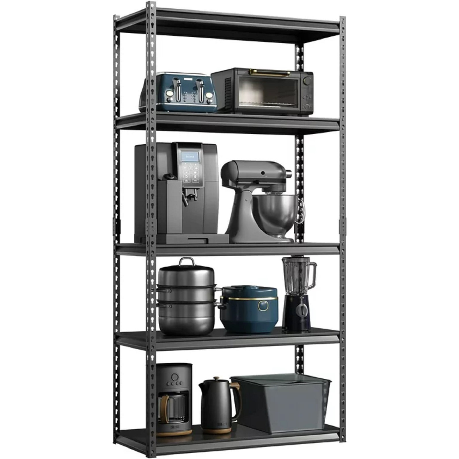 Rebrilliant Tiarra 5 Tier Steel Shelf Rack Shelf Units, Heavy Duty ...