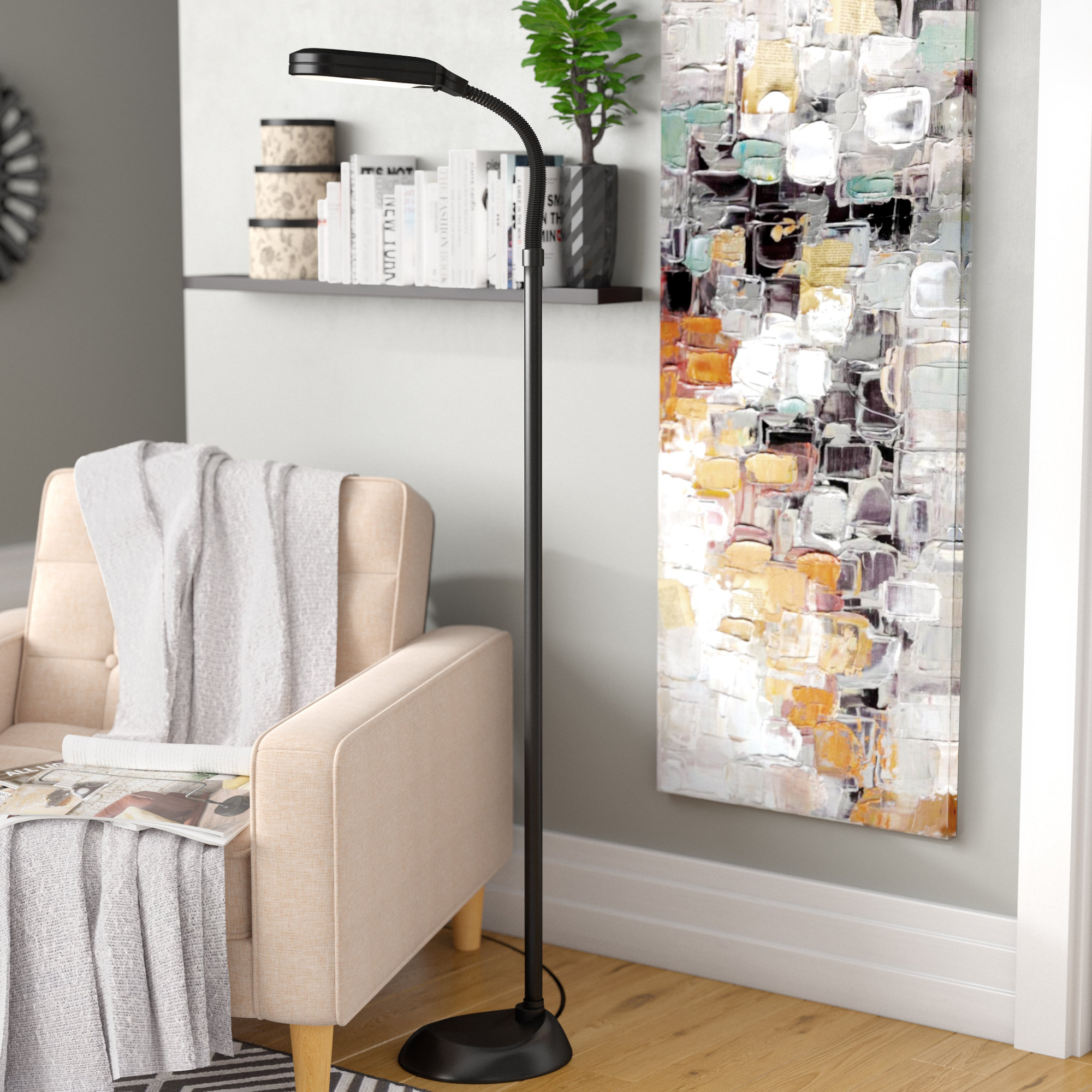 Orren Ellis Mcclellan 60" Task Floor Lamp - Full Spectrum Natural ...