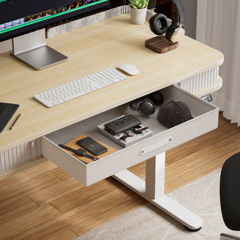 Inbox Zero Marshun 48'' W Height Adjustable Rectangle Electric Standing ...