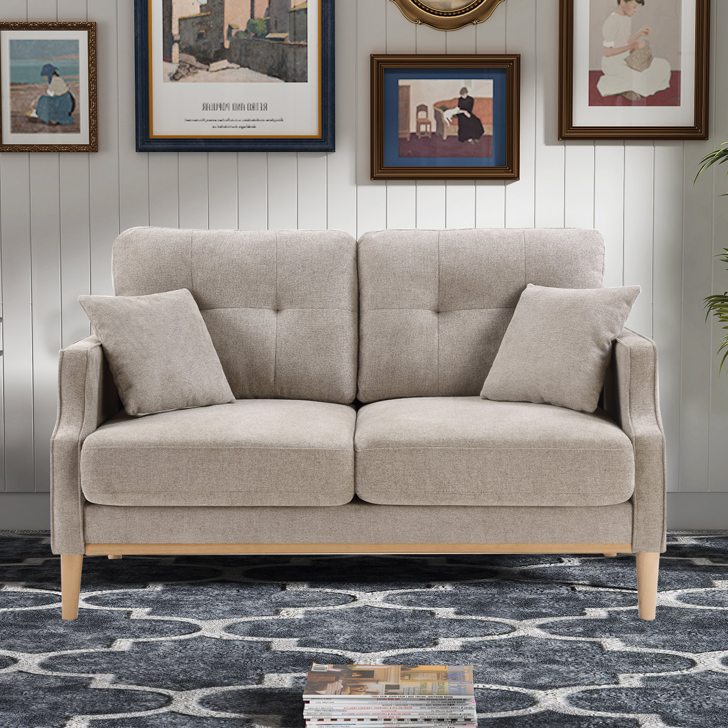 Latitude Run® Brewen 56.71" Square Arm Loveseat | Wayfair