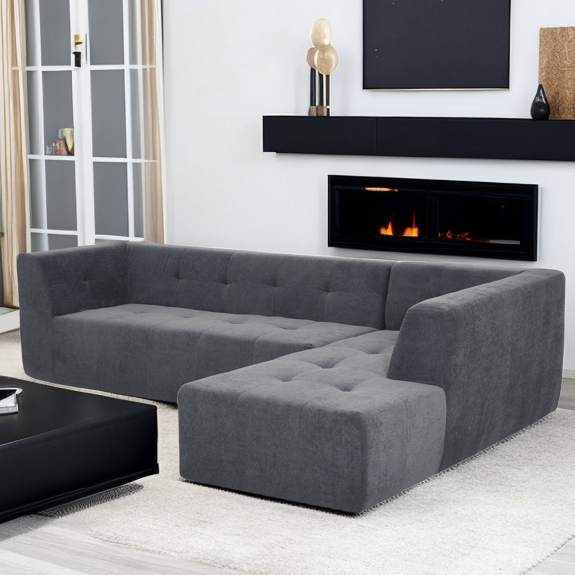 Latitude Run® Perritt 110.2*72.8" Two-piece Modular Sofa with Full ...