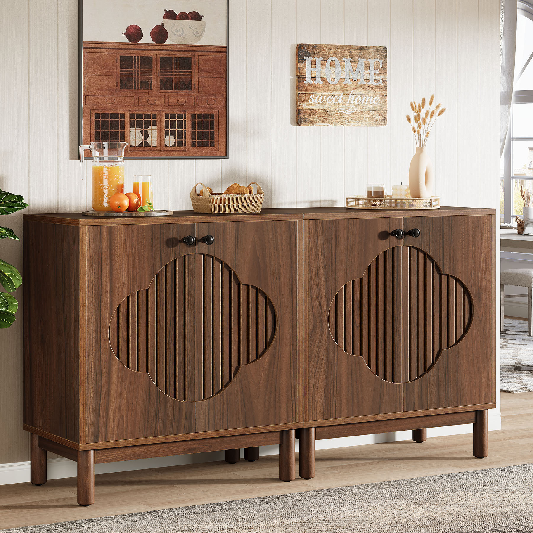 George Oliver 55" Modern Sideboard Buffet Cabinet With Shelves And ...