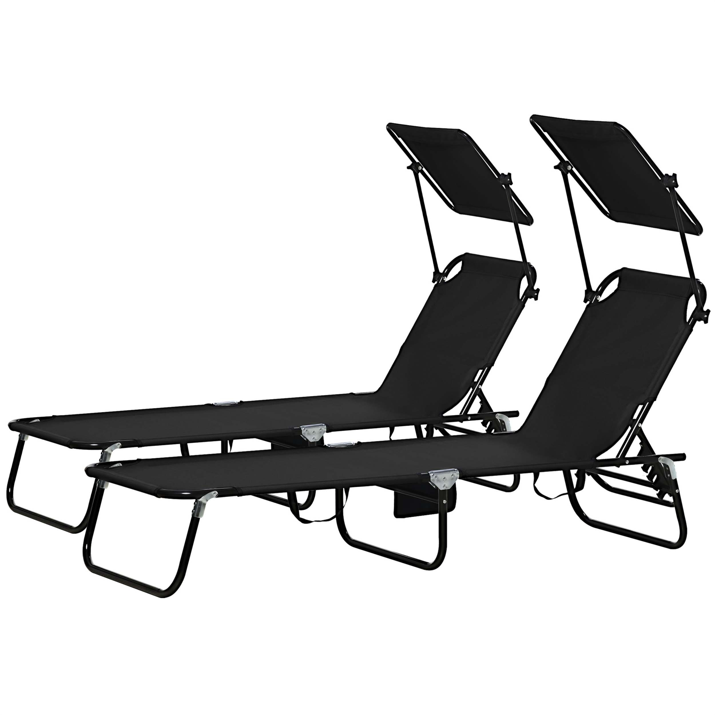 Marissa furniture Outsunny Folding Chaise Lounge Pool Chairs With ...