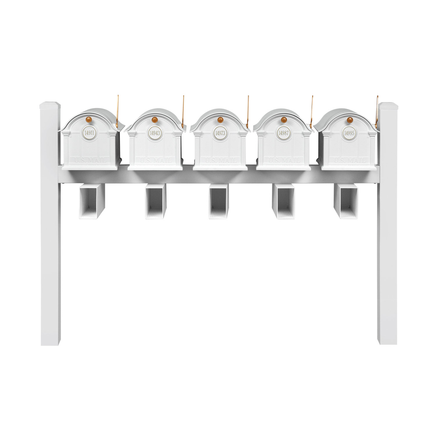 Whitehall Products Balmoral Quint Mount Mailbox /w/ Pyramid Caps ...