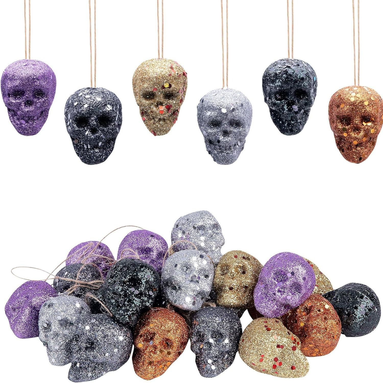 The Holiday Aisle® 30 PCS Colorful Mini Hanging Skull Heads | Wayfair