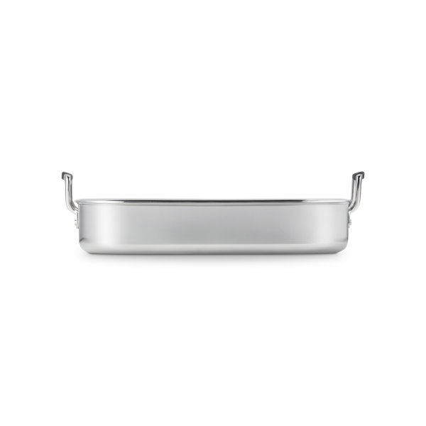 Le Creuset Stainless Steel Signature Rectangular Roaster & Rack, 14 In ...