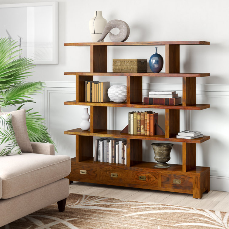 Bay Isle Home Guildhall 160cm H x 160cm W Solid Wood Standard Bookcase ...