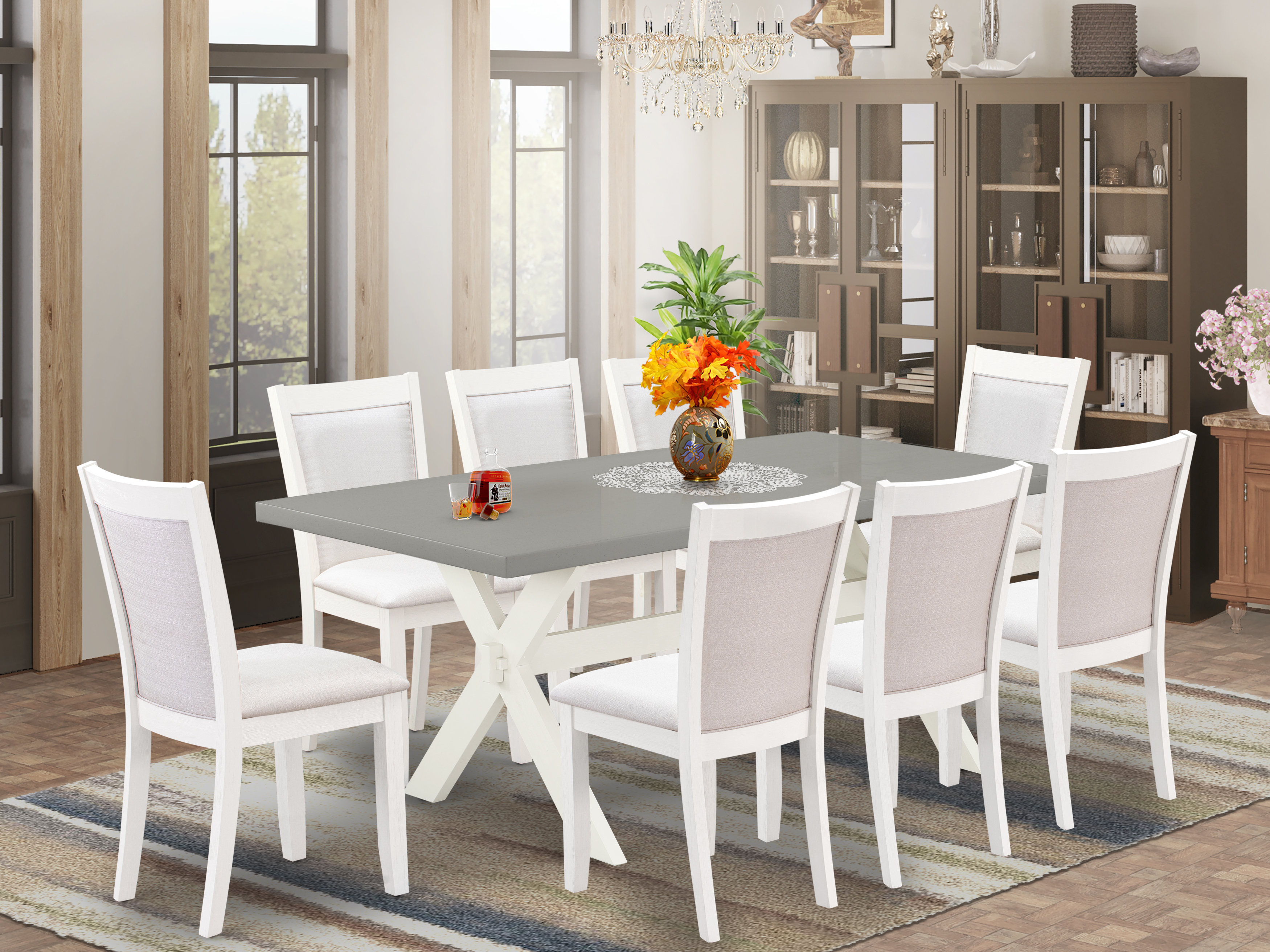Gracie Oaks Modern Dining Table Set - a Kitchen Table and Linen Fabric ...