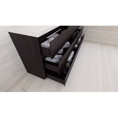 Millwood Pines Ferrari 84'' Double Bathroom Vanity with Top | Wayfair