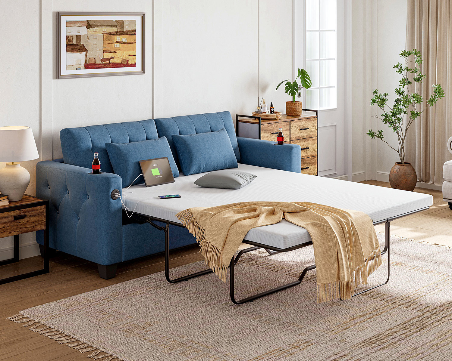 Wade Logan Arval 67'' Upholstered Sleeper Sofa & Reviews | Wayfair