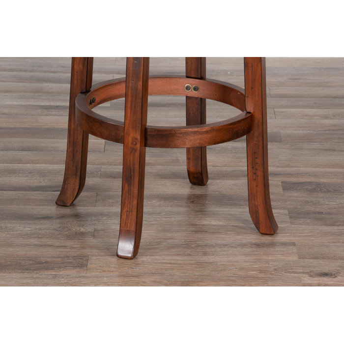 Loon Peak® Sears Swivel Upholstered Counter Stool with Solid Wood Frame ...