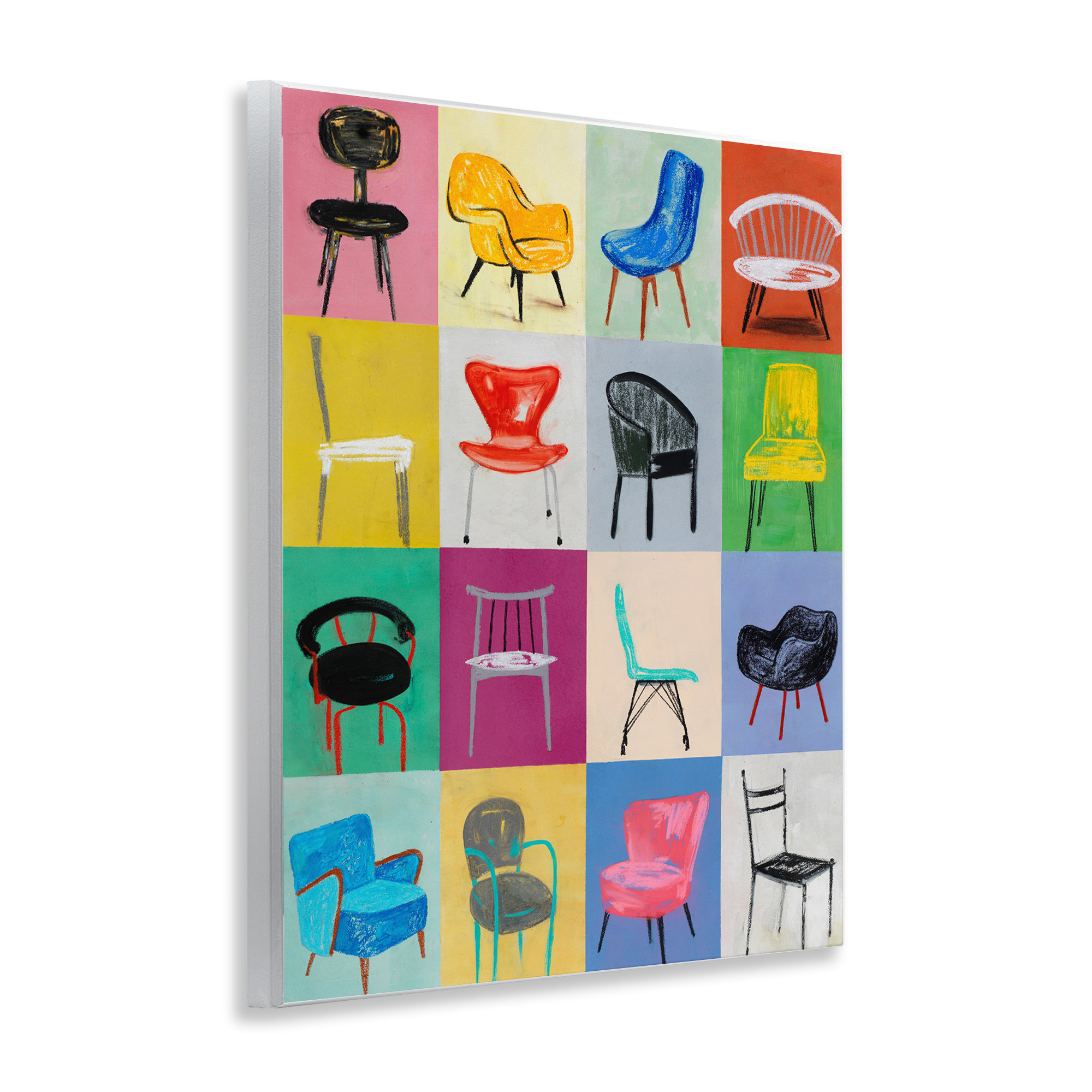 Stupell Industries Bright Modern Chairs Wall Plaque Art by Lorenzo ...