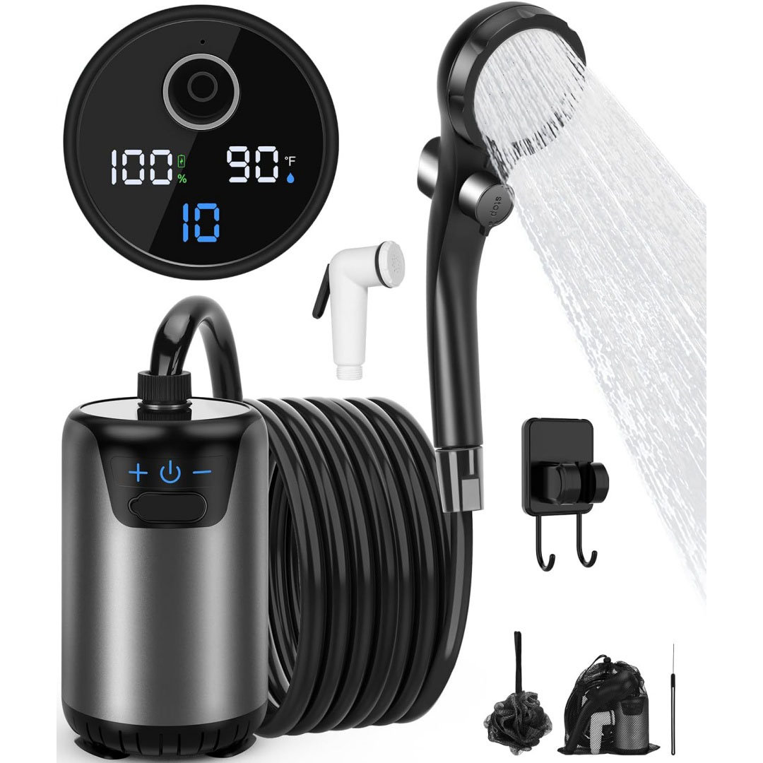 DESIGN SHOP BY SHELL Portable Shower, 6000Mah Rechargeable Camping ...