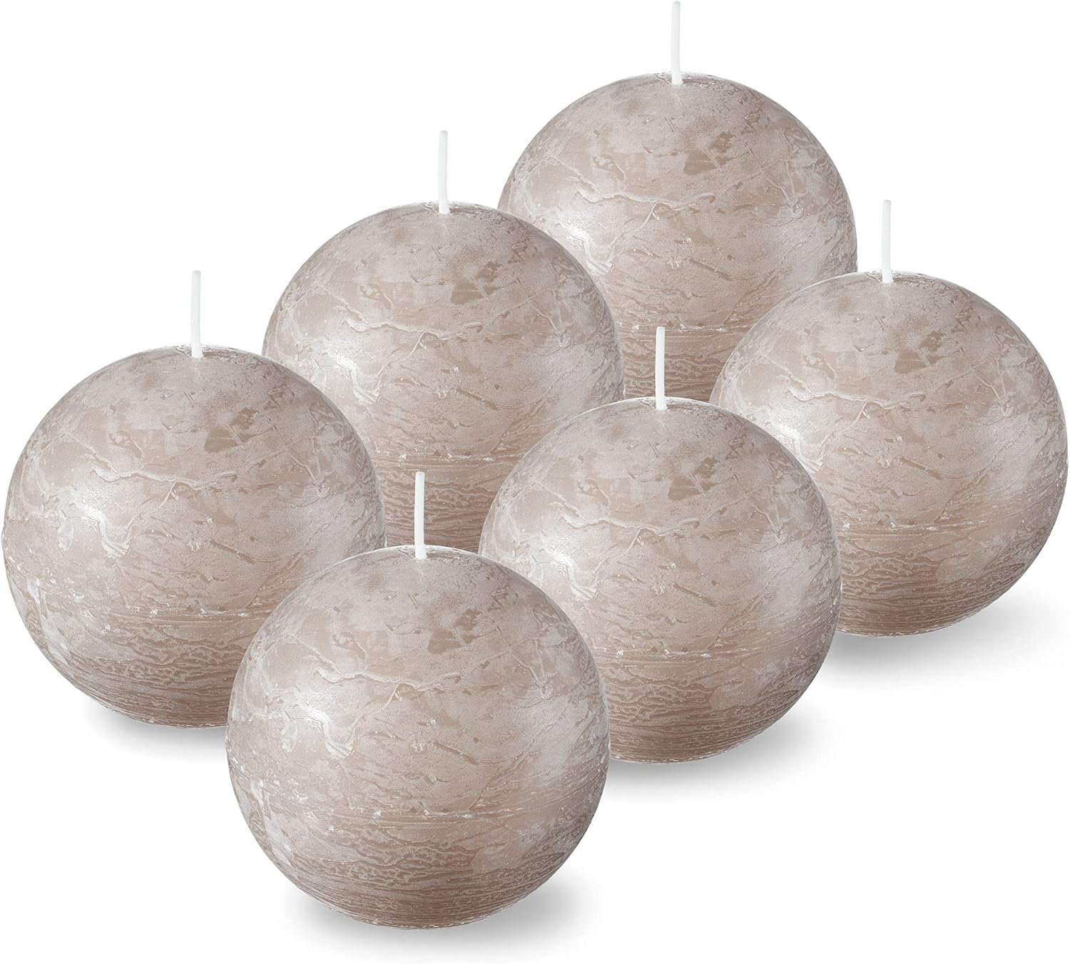 Latitude Run® Rustic Round Candles - 3 Inch White Ball Candles - Use As ...