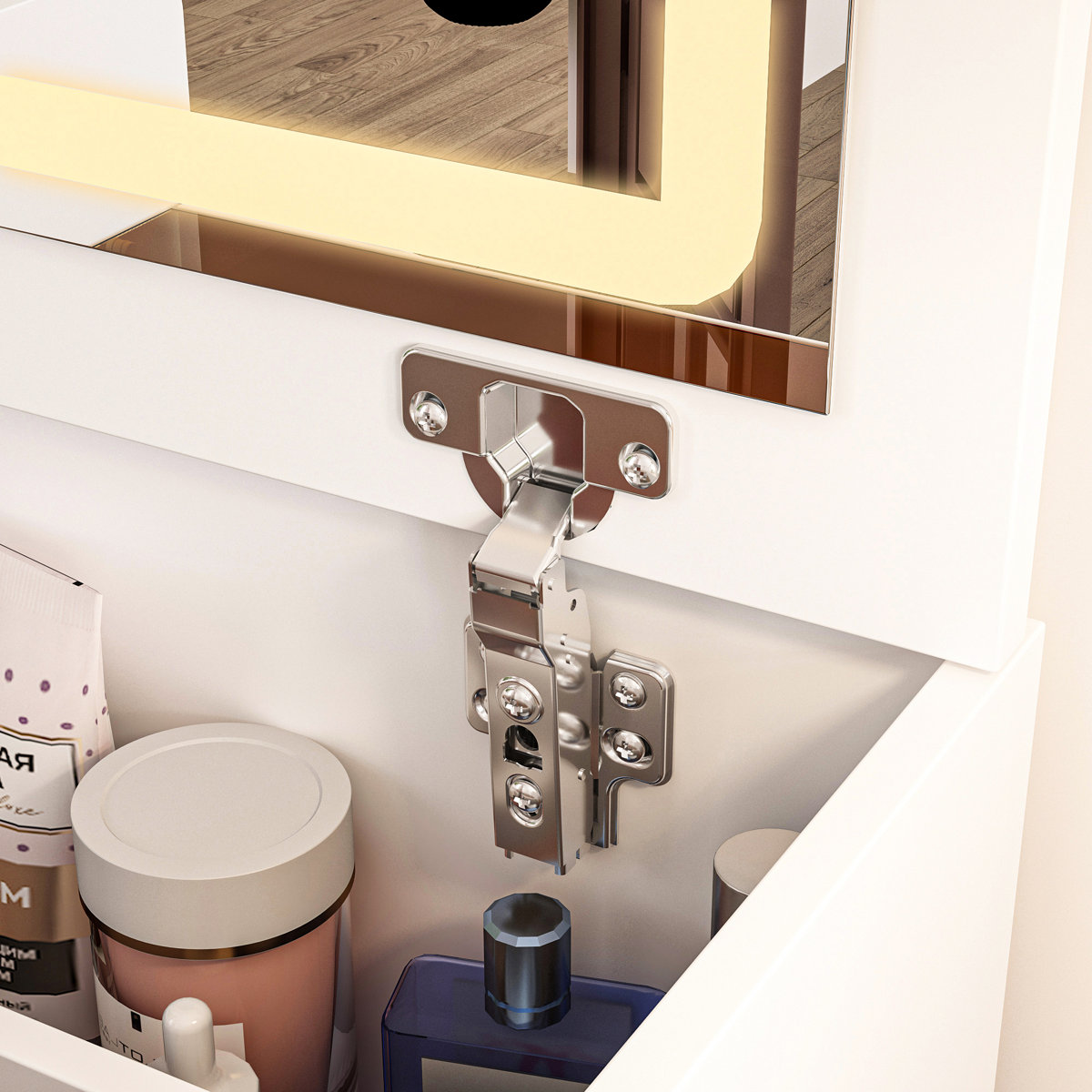 Ebern Designs Brevyn 18.7'' Wide Makeup Vanity Table with Flip Top ...