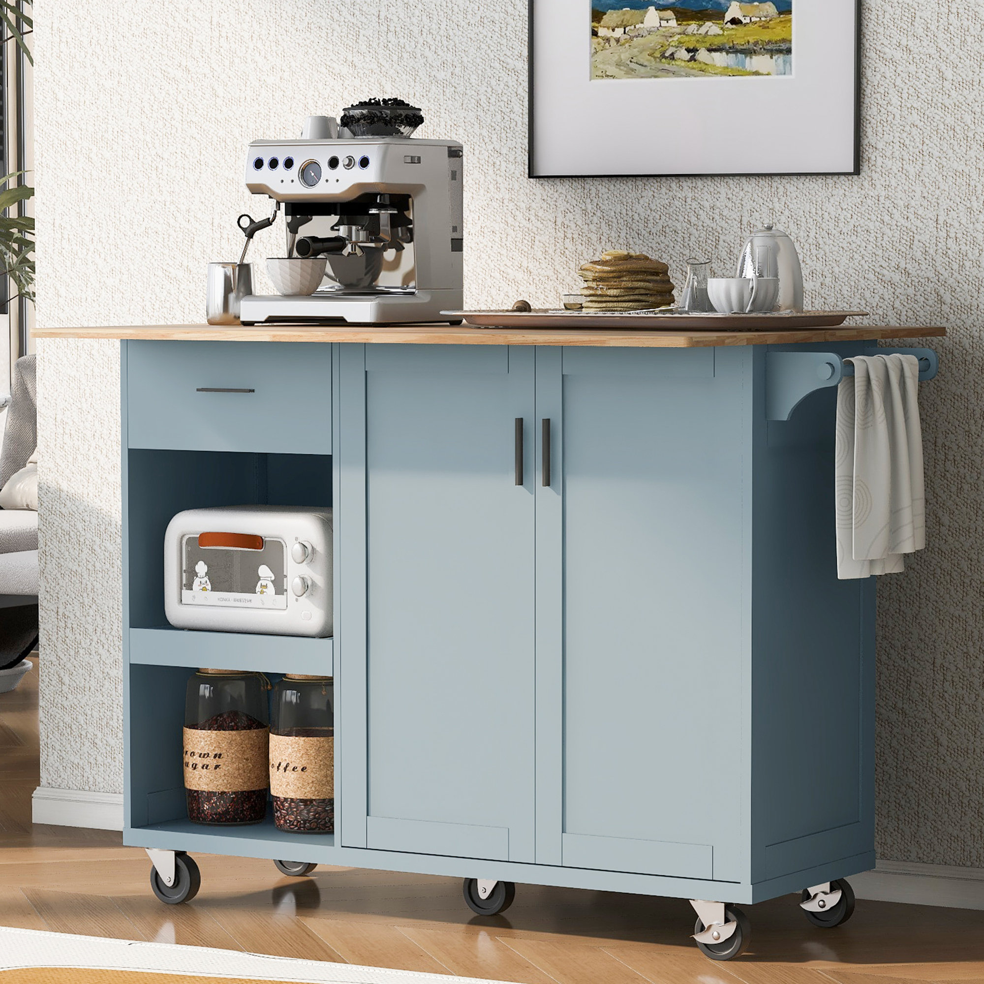 Lark Manor Rolling Kitchen Island On Wheels, Kitchen Island Cart With ...