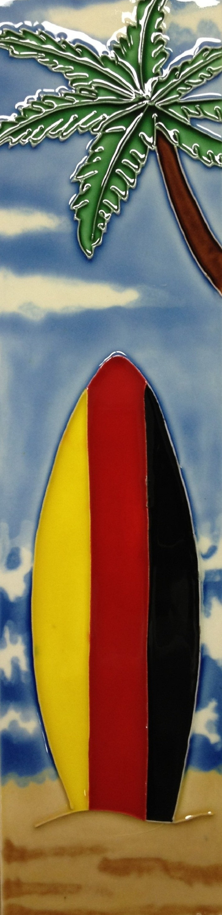 Continental Art Center Single Surfboard Wall Décor 4x16" Art Tile | Wayfair