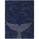 Sand & Stable Minster Abstract Navy Blue Coastal Whale Area Rug ...