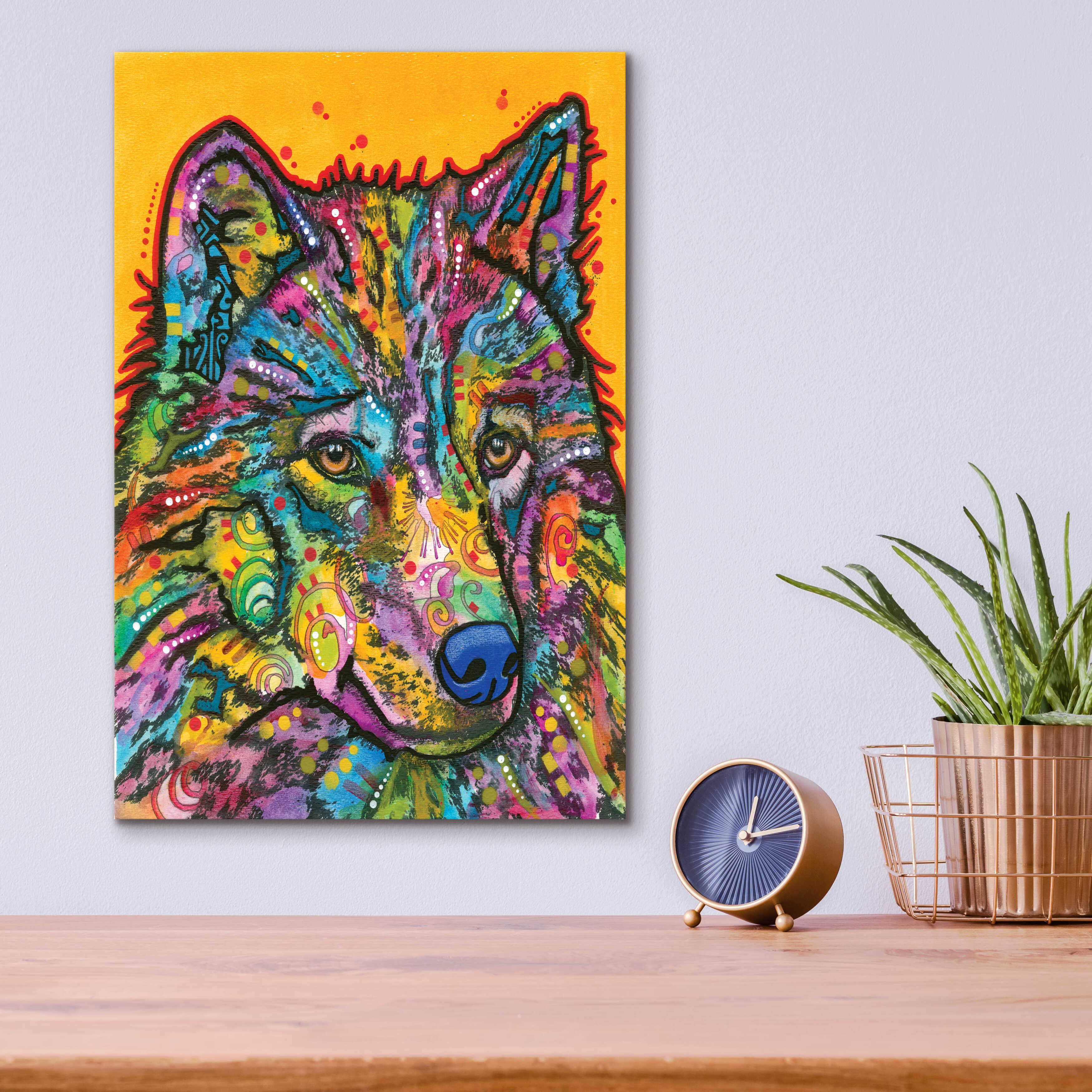 Millwood Pines Epic Art 'Wolf 2' By Dean Russo, Acrylic Glass Wal ...