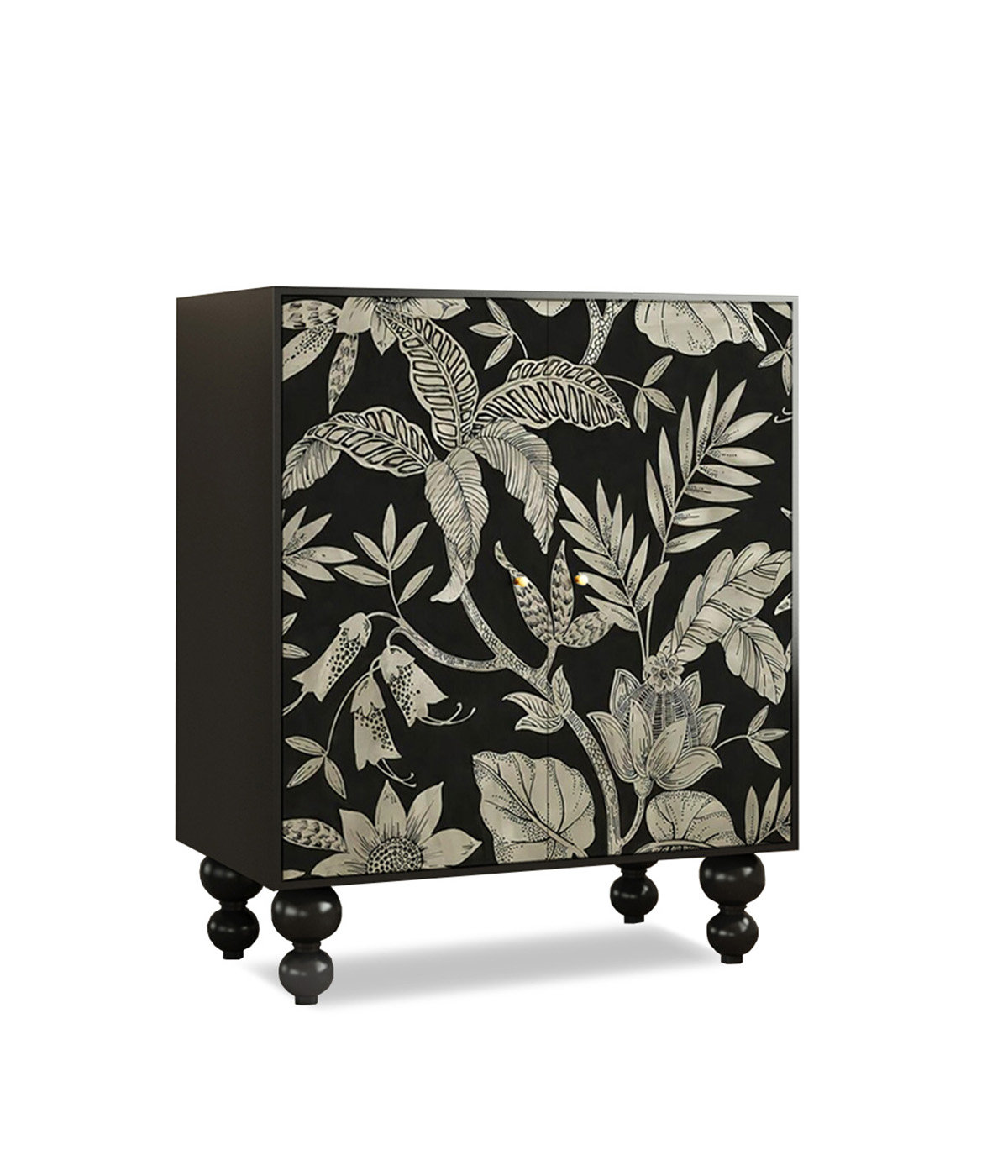 GLIDAS 43,31 po; noir; bois de pin blanc massif; Armoire de rangement ...